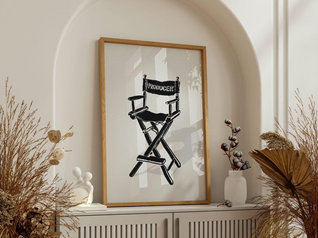 Producer Chair Wall Art Printable, Film Industry Minimal Art, Movie ...