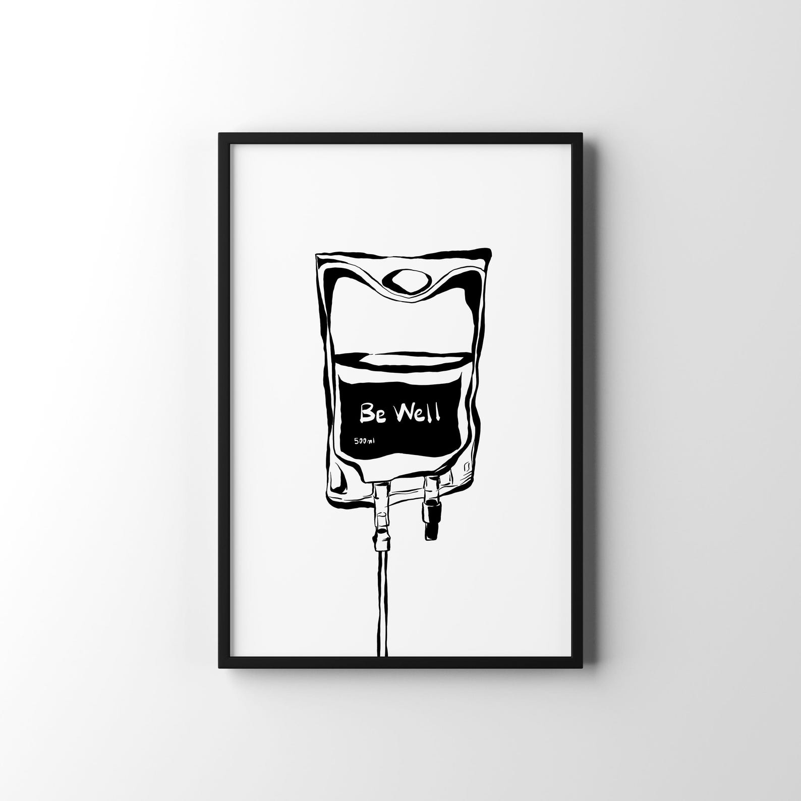 IV Bag Serum Line Art Printable Digital Download Inspirational Poster ...