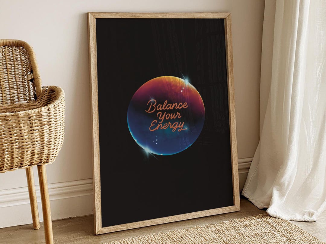Balance Your Energy Print Wall Art, Spiritual Chakra Art, Inspirational ...