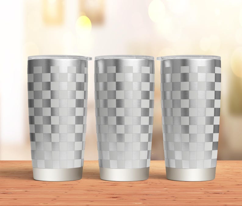 Checkered Pattern 20oz Tumbler Laser SVG, Engraved Tumbler Full Wrap ...