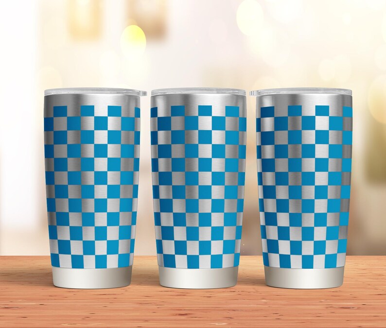 Checkered Pattern 20oz Tumbler Laser SVG, Engraved Tumbler Full Wrap ...