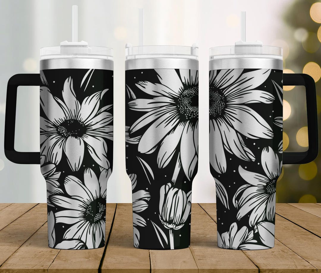 Daisy Tumbler Laser SVG, Wildflowers Engraved Tumbler, 40oz Tumbler ...