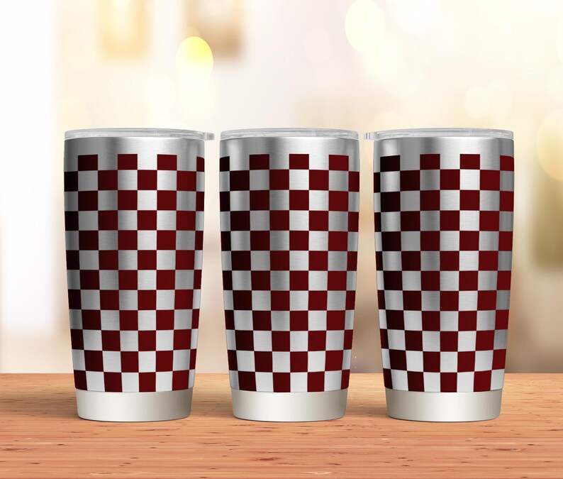Checkered Pattern 20oz Tumbler Laser SVG, Engraved Tumbler Full Wrap ...