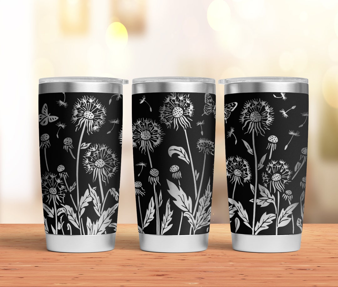 Blooming Dandelions Tumbler Laser SVG Engraved Tumble 20oz Tumbler Wrap ...