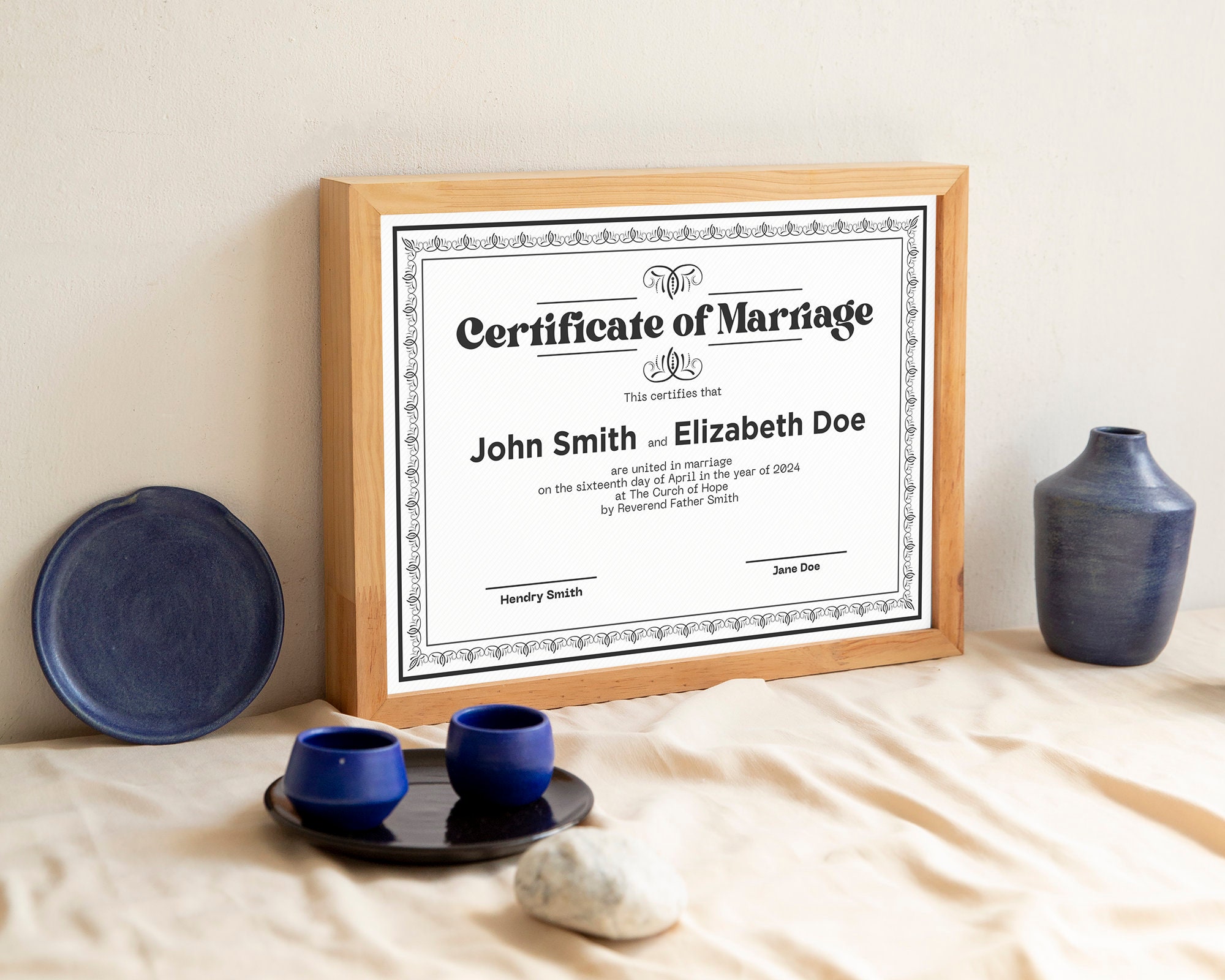 Editable Canva Template,marriage Certificate Template, Printable ...