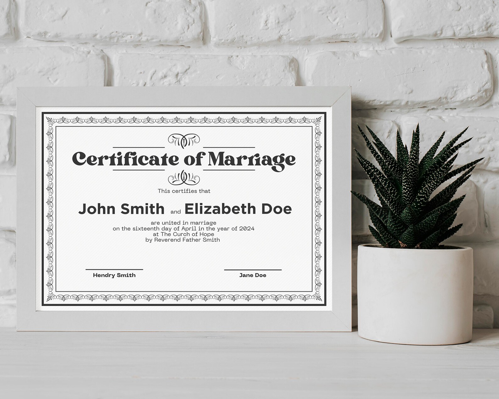 Editable Canva Template,marriage Certificate Template, Printable ...