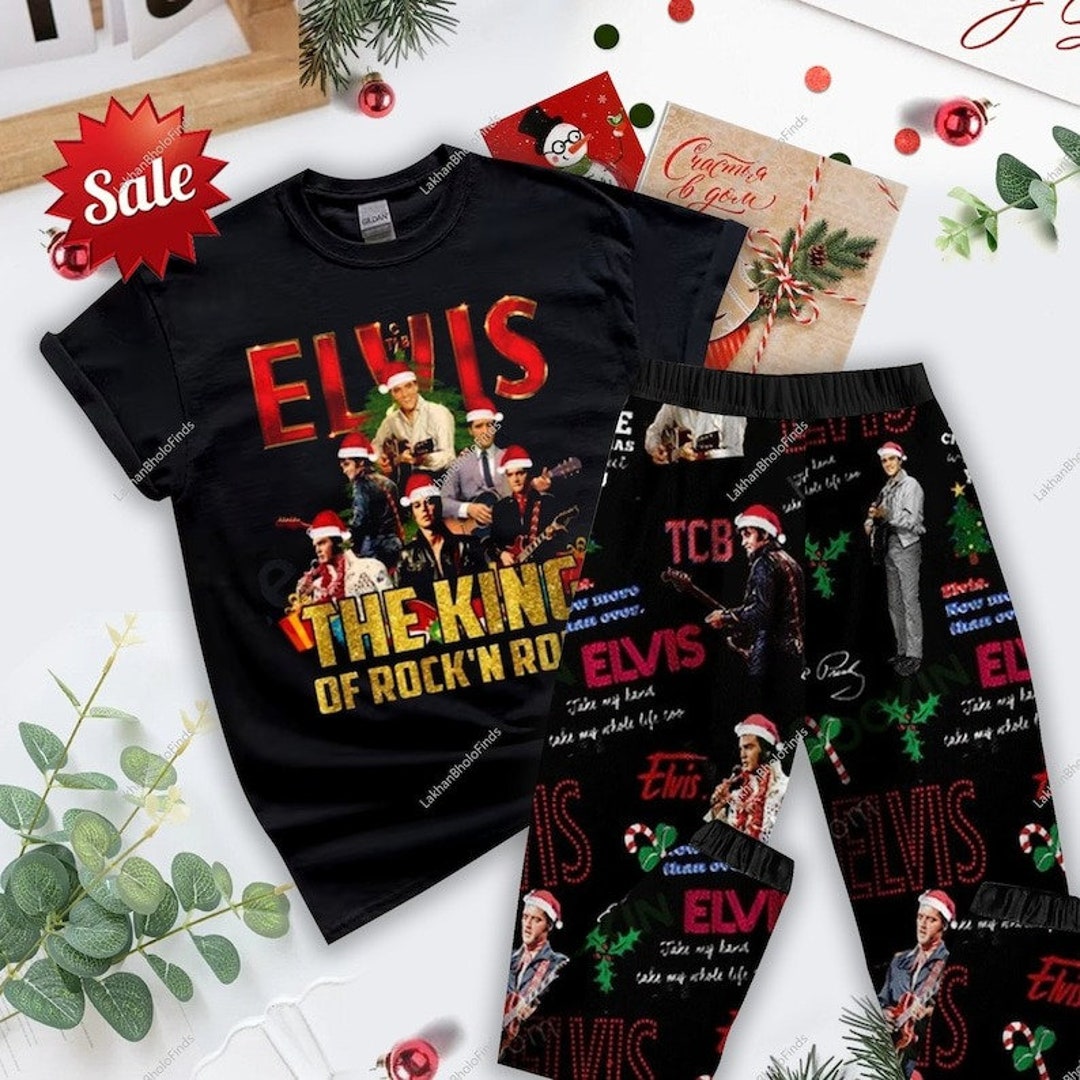 Elvs King of Rock and Roll Pajamas Set, Family Pajamas Set for Adult ...