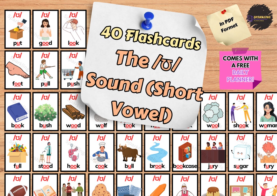 40 PHONICS FLASHCARDS of Short 'u' Ipa /ʊ/ Sound. Homeschooling ...