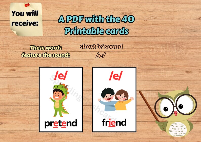 40 PHONICS FLASHCARDS of the Short 'e' Ipa /e/ Sound. for Homeschooling ...