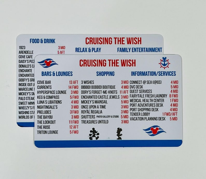 Deck Guide™ - Disney Cruise Ship - Disney Cruise Wayfinder Cards ...
