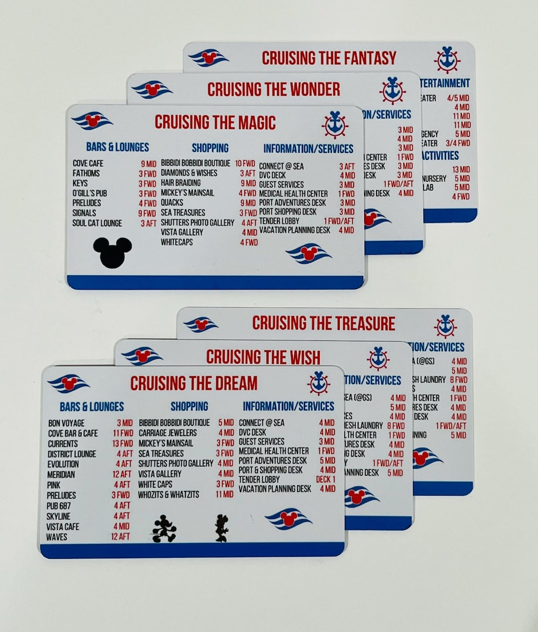 Disney Cruise Ship Deck Guide™ - Disney Cruise Wayfinder Cards - Magic ...