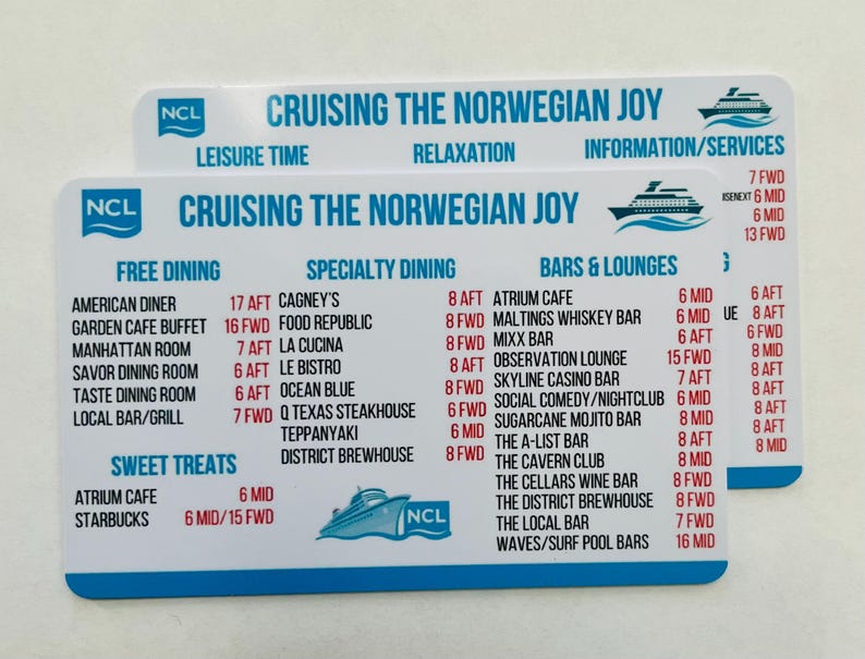 Norwegian Cruise Ship Deck Guide™ - Cruise Wayfinder Card - NCL ...