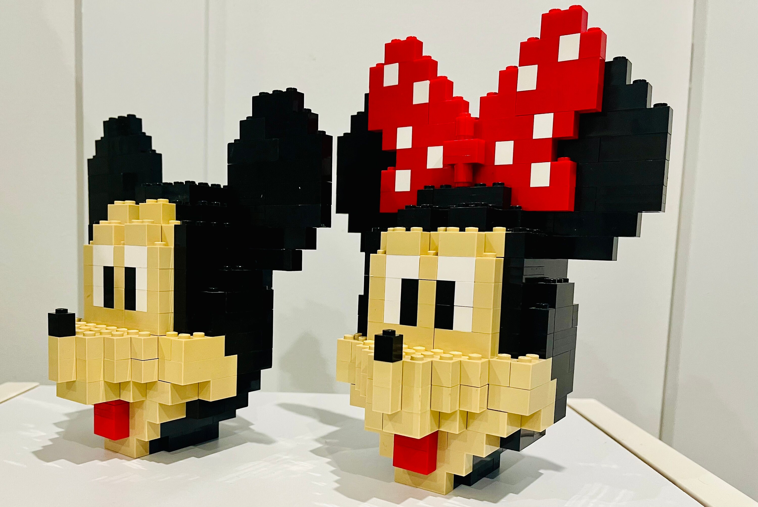 Lego Mickey Mouse and Minnie Mouse Head Statue / Lego Gift for Children ...