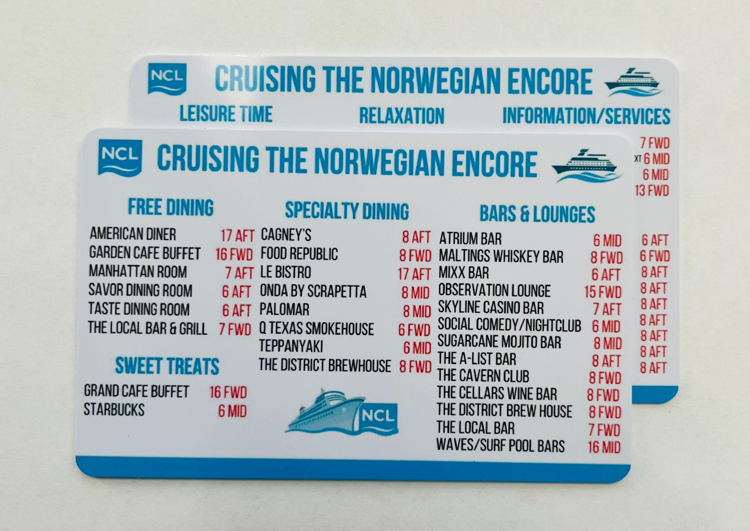 Norwegian Cruise Ship Deck Guide™ - Cruise Wayfinder Card - NCL ...