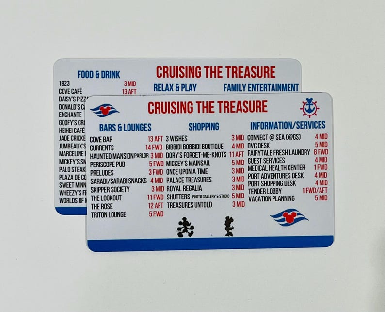 Deck Guide™ - Disney Cruise Ship - Disney Cruise Wayfinder Cards ...