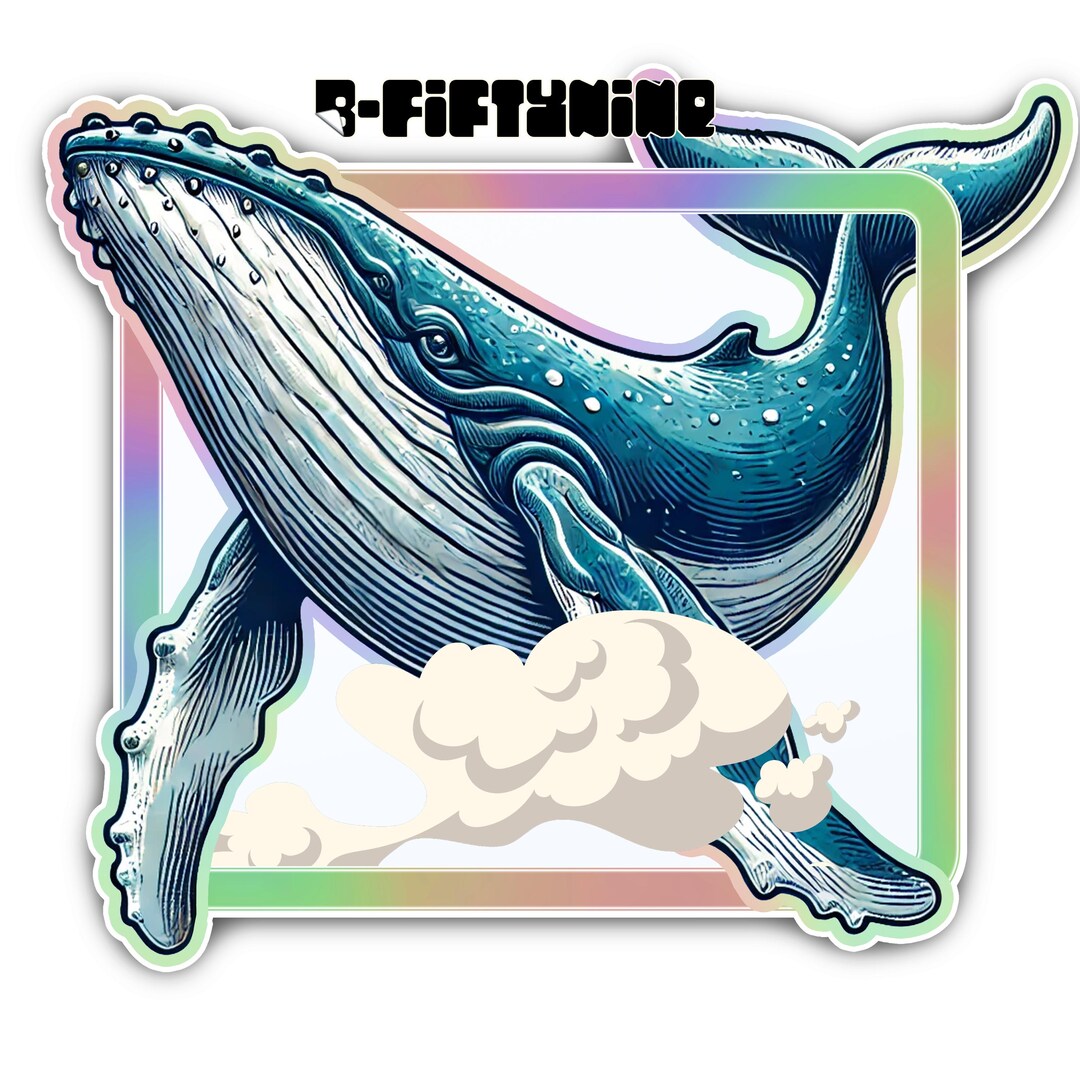 Mega Humpback Whale Sticker Bundle - Includes 2 Holographic Stickers ...