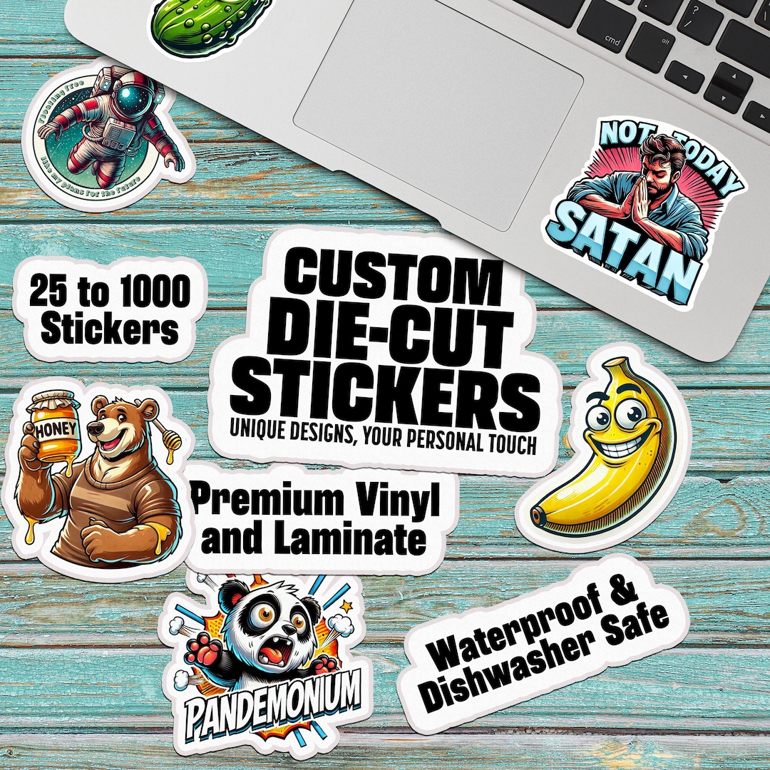 Custom Waterproof Vinyl Stickers, Decals: Die-cut to Any Shape ...