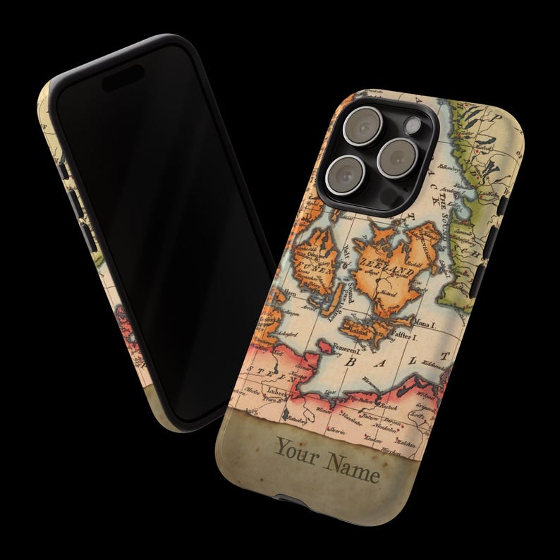 Vintage-inspired Personalized Map Phone Case Perfect for Cartographers ...