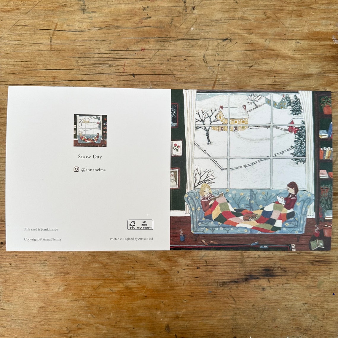 Snow Day Greeting Card Folded Card - Etsy