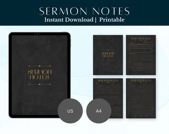 Sermon Notes Digital Download Printable Christian Bible Study Guide ...