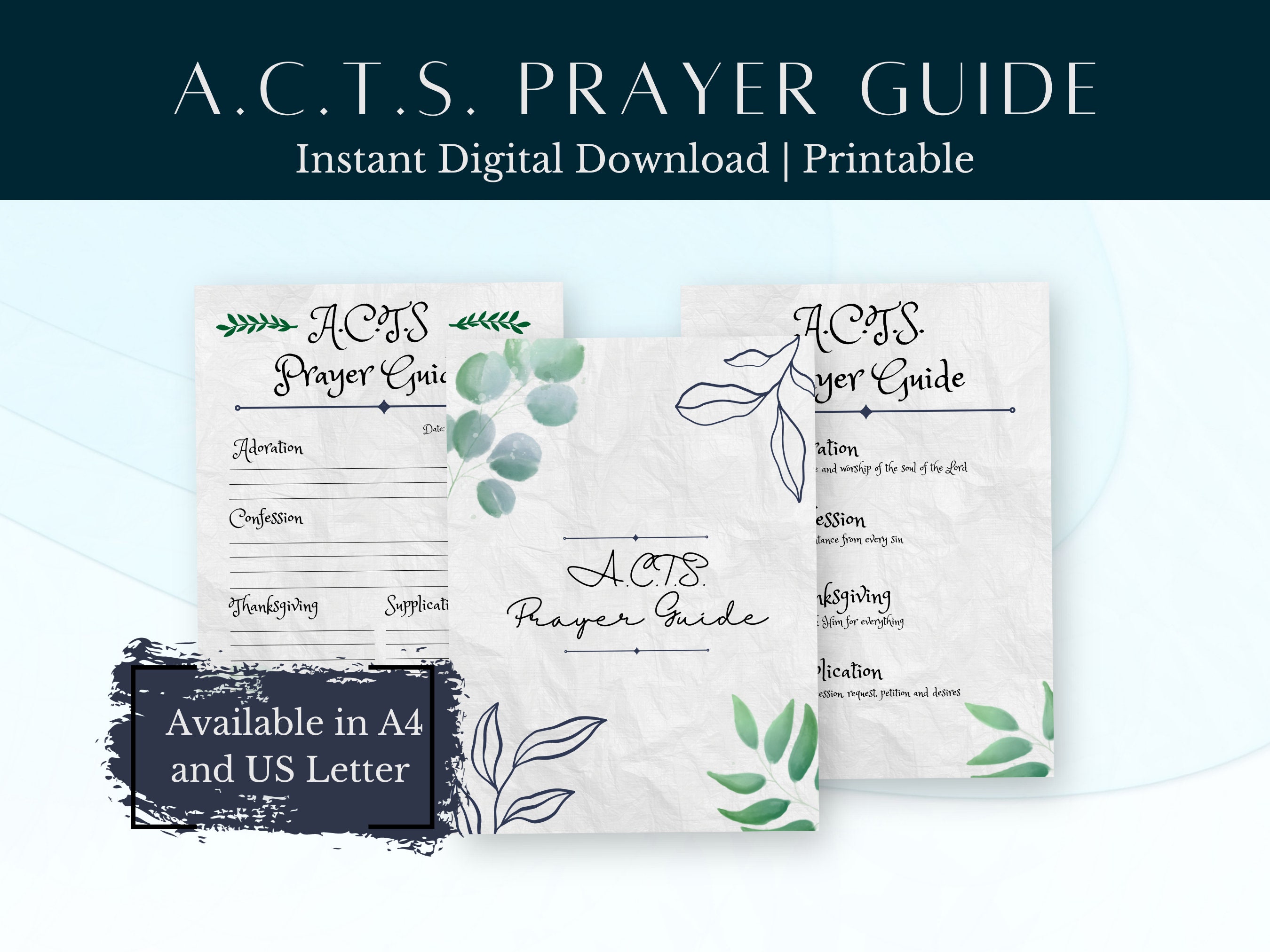ACTS Prayer Guide Printable | Printable Prayer Journal Prayer Method ...
