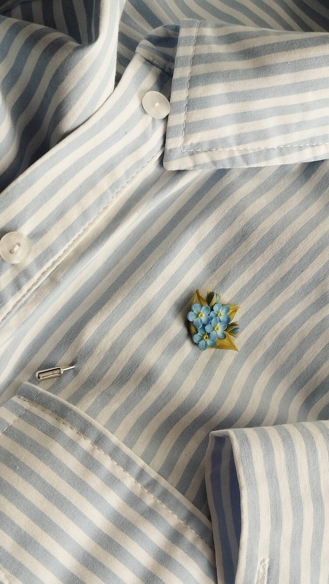 Forget-me-not Pin, Brooch Forget-me-not, Polymer Clay Flower, Blue ...