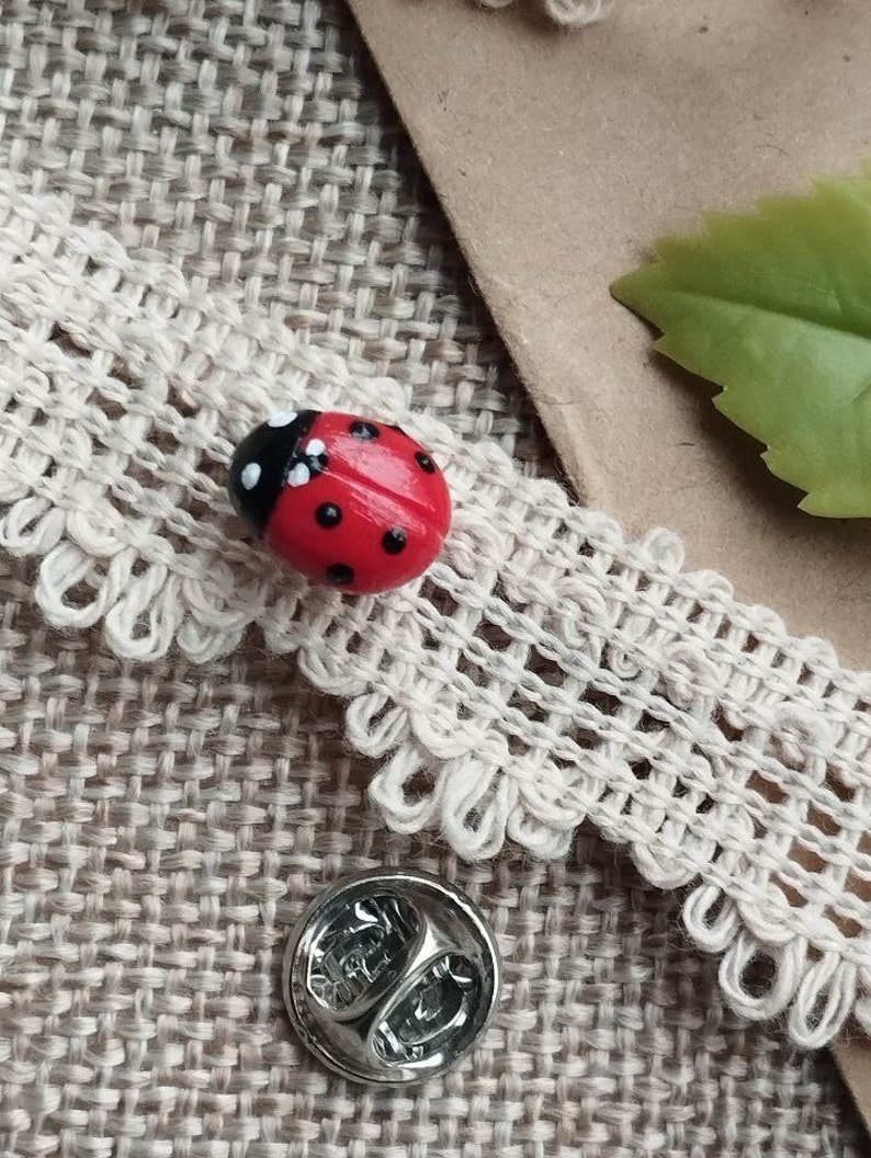 Ladybug Pin, Ladybug Miniature Brooch, Realistic Ladybird, Clay Ladybug ...