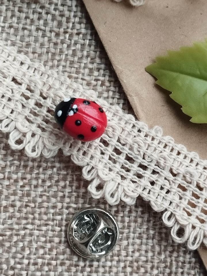 Ladybug Pin, Ladybug Miniature Brooch, Realistic Ladybird, Clay Ladybug ...