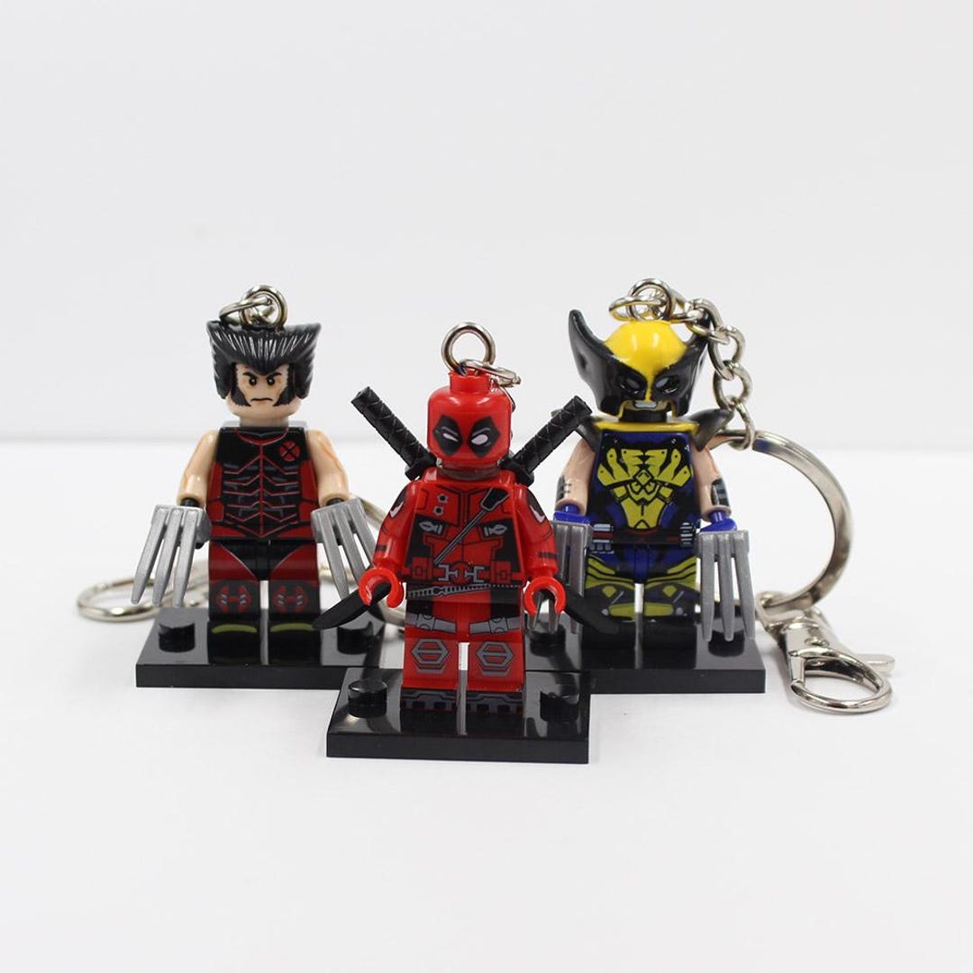 Custom Made Keychain Keyring - Deadpool and Wolverine for Movie Comic ...