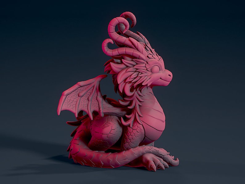 Cute Dragon STL, 3D Cute Dragon STL File, 3D Dragon Printing ...