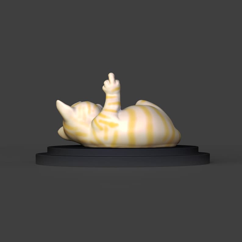 Middle Finger Cat STL, 3D Cat STL File, Cat Printing, Cat Home Decor 3D ...