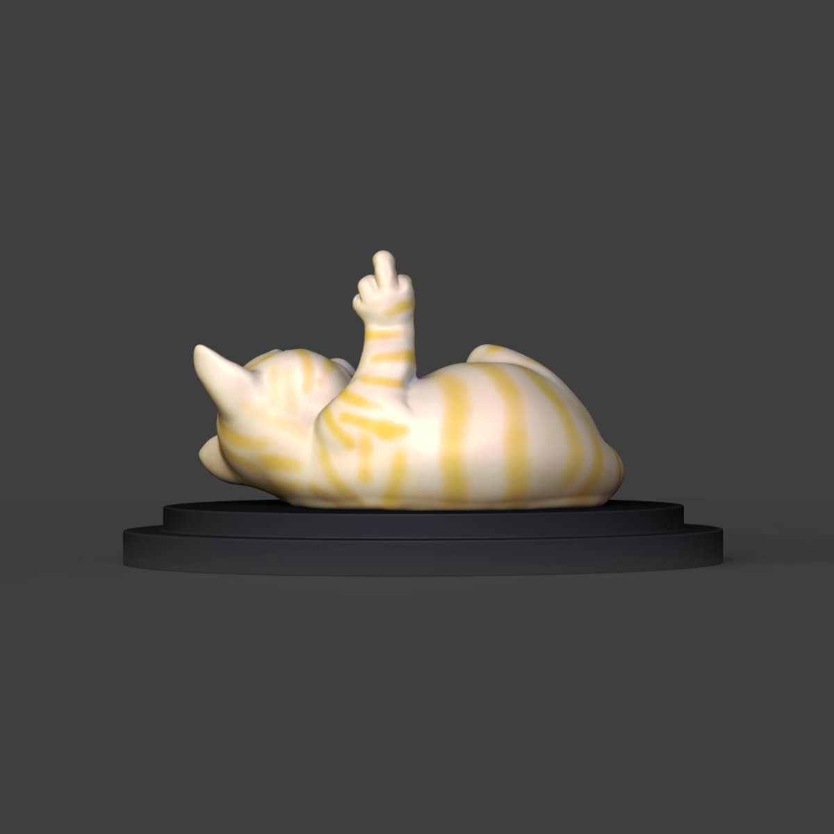 Middle Finger Cat STL, 3D Cat STL File, Cat Printing, Cat Home Decor 3D ...