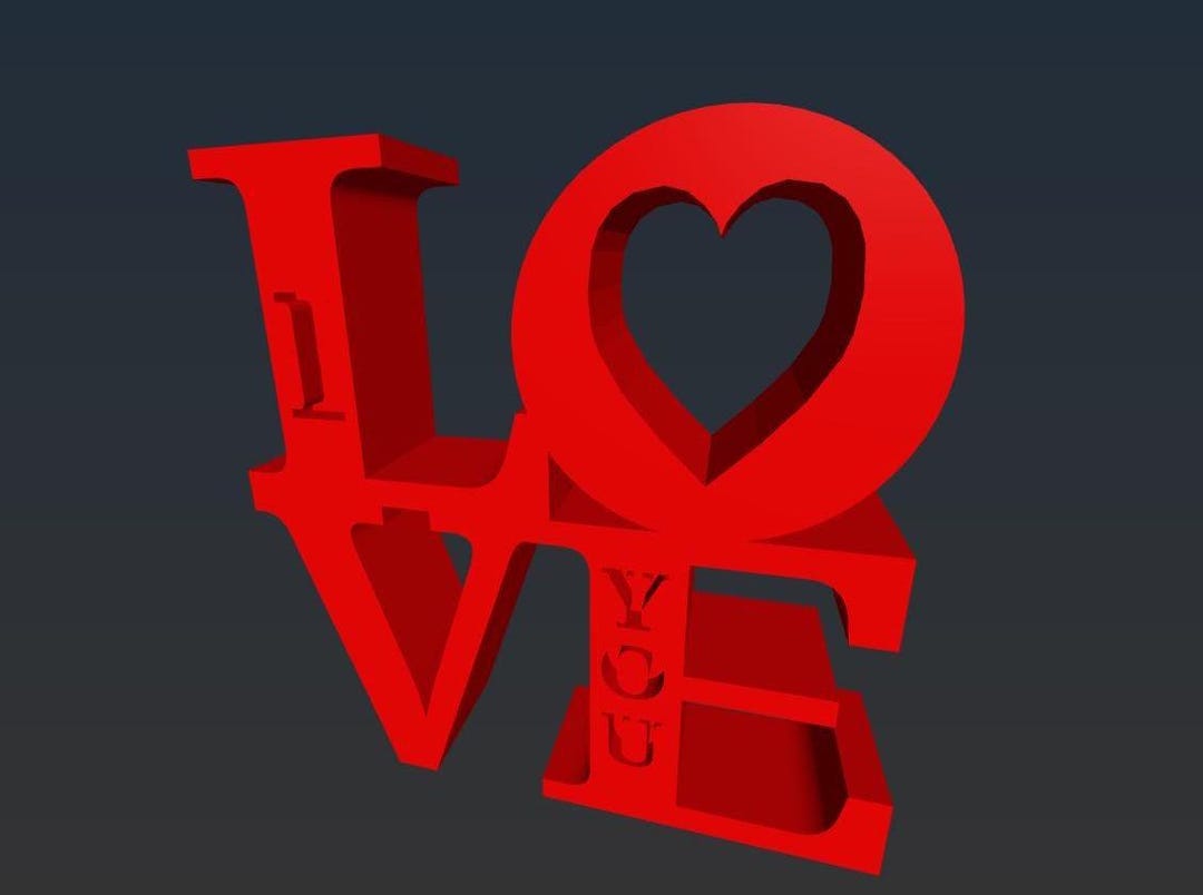 3D I Love You Text STL File, Love Text Gift for Girlfriend, Valentine's ...