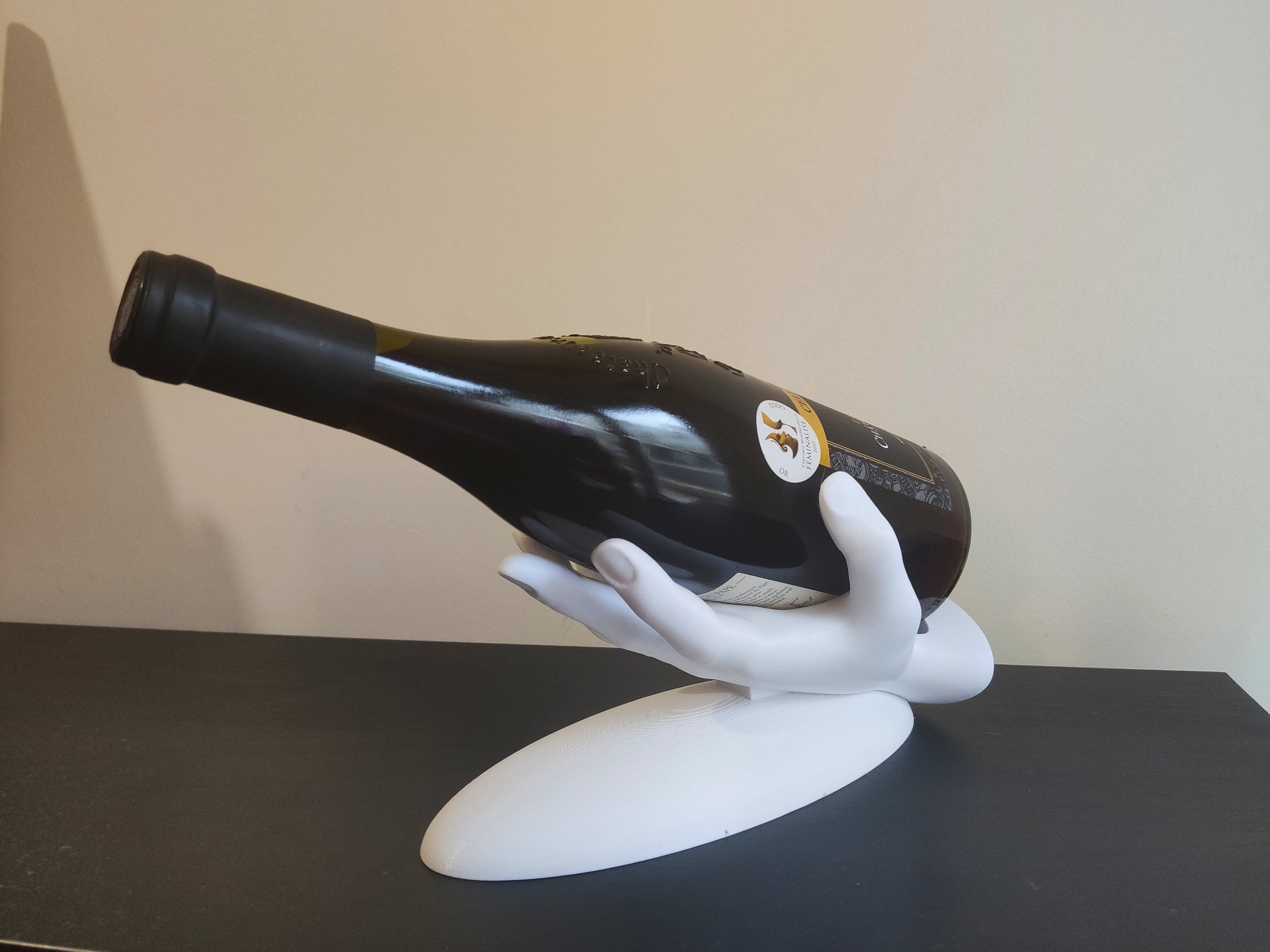 Hand Wine Bottle Holder STL, 3D Bottle Holder STL File, Wine Bottle ...