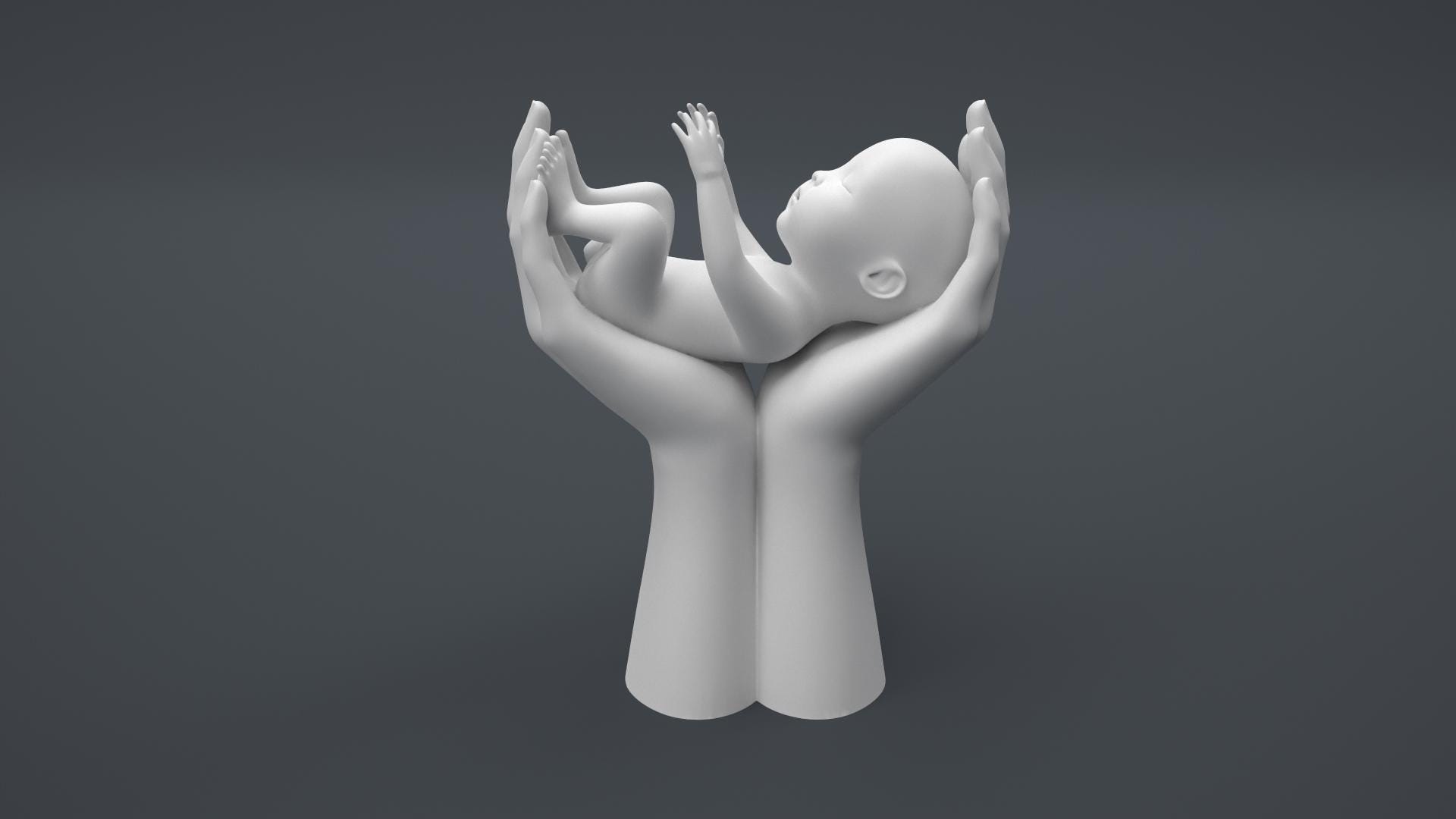 3D Hand Holding Baby STL File, Mother and Baby 3D STL, Home Decor STL ...