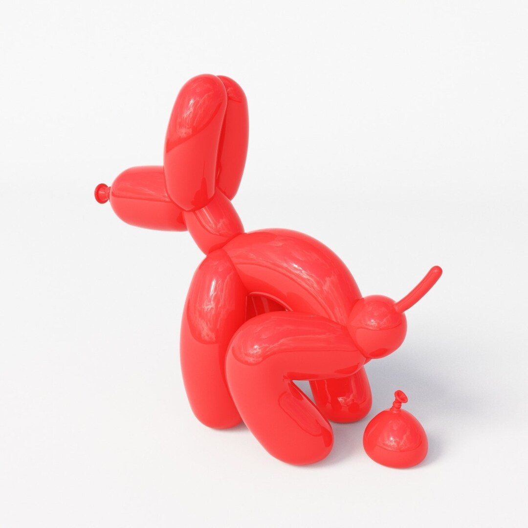 3D Pooping Balloon Dog STL File, Squatting Balloon Dog 3D Printing File ...