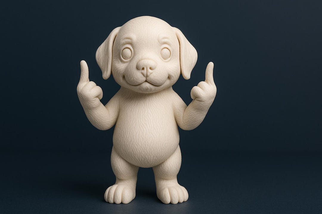 3D Cute Dog, Middle Finger Dog STL File, 3D Printing, Digital Dowload ...