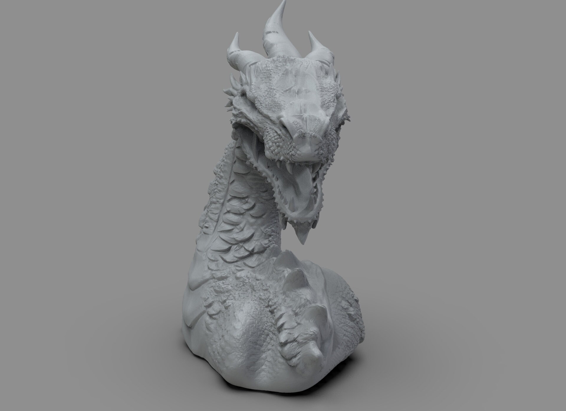 3D Dragon Sculpture STL File, 3D Sculpture of A Dragon STL, Dragon for ...