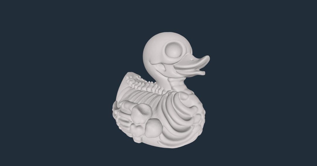 3D Skeloton Duck STL File, 3D Skeleton Ducky Print File, 3D Printing ...