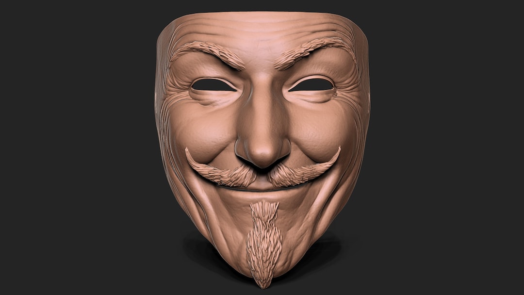 3D Vendetta Mask, Vendetta Mask STL File, V for Vendetta Mask, Face ...