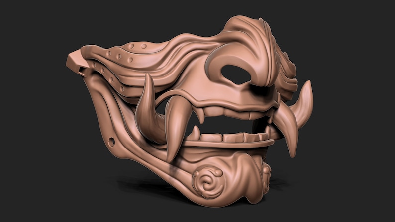 Samurai Mask STL, 3D Samurai Mask STL File, Printable Samurai Mask ...