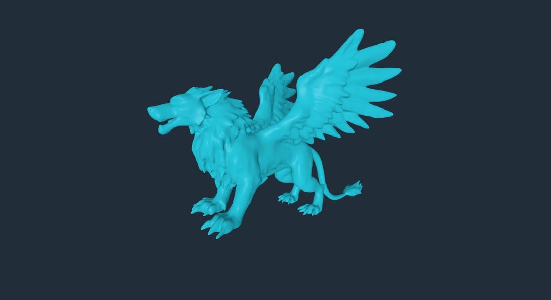 3D Griffon STL File, 3D Lion-eagle Creature Printing, 3D Print With STL ...