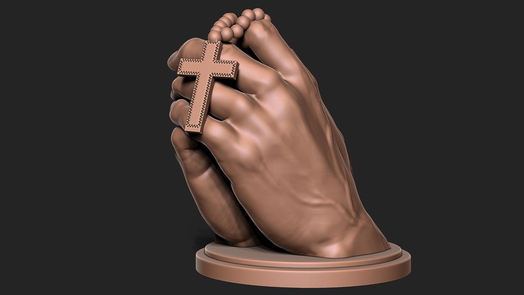 3D Praying Hand With Base STL, 3D Praying Hands Decor as STL, 3D ...