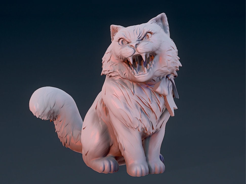 3D Angry Cat STL File, 3D Angry Cat With 3D Printer, Printable 3D Angry ...