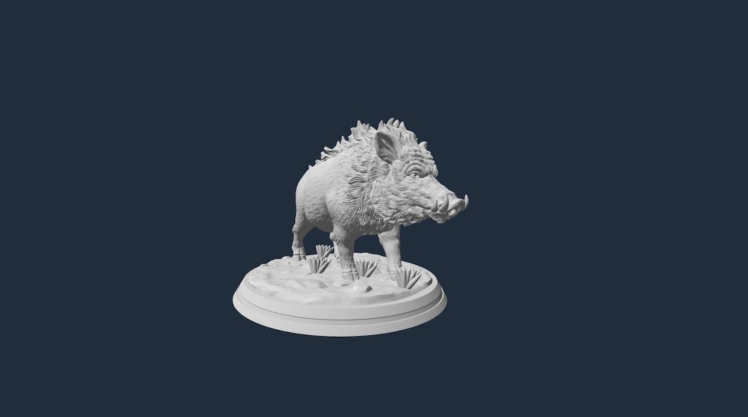 3D Wild Boar With Base STL File, 3D Boar Printing File, 3D Print File ...