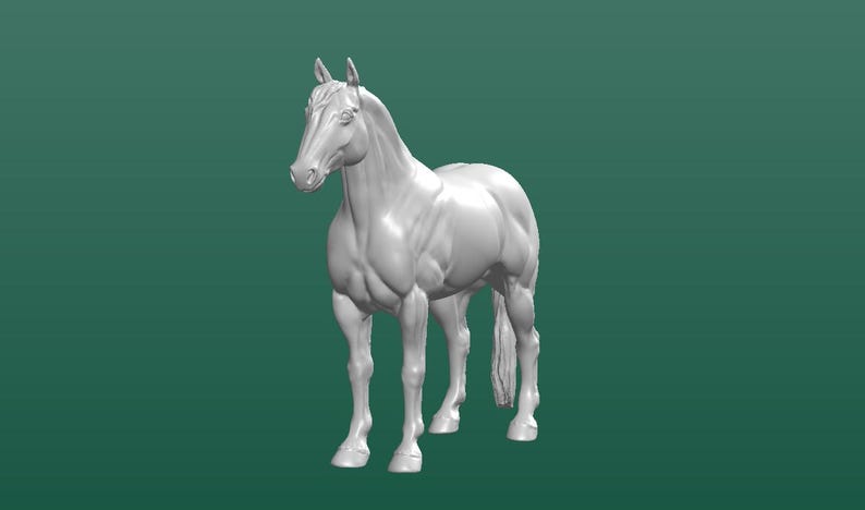 3D Horse STL File, Horse Model for 3D Printer, Quarter Horse Printing ...