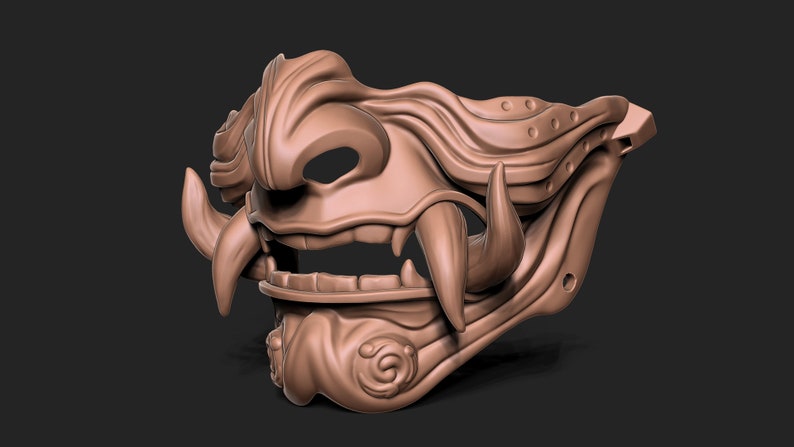 Samurai Mask STL, 3D Samurai Mask STL File, Printable Samurai Mask, High Quality 3D Printer, 3d ...