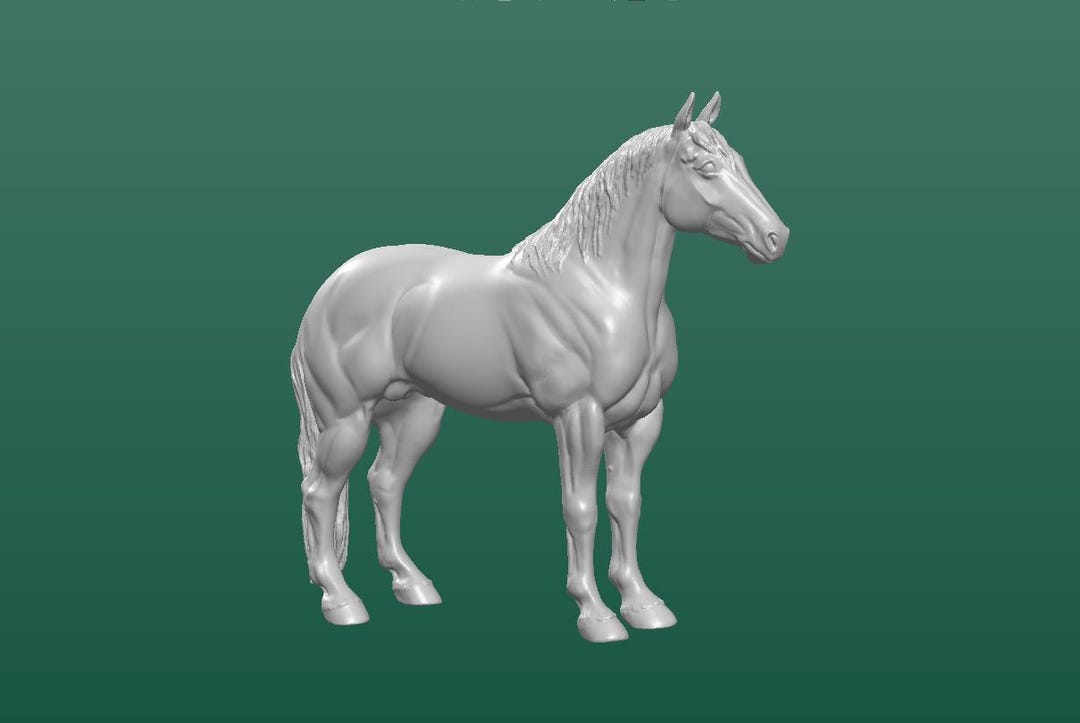 3D Horse STL File, Horse Model for 3D Printer, Quarter Horse Printing ...