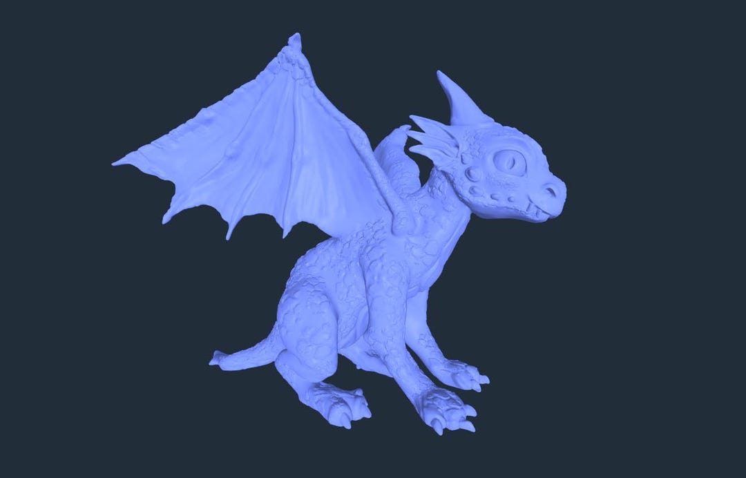 3D Cute Baby Dragon STL File, 3D Cute Baby Dragon Print File, Gift for ...