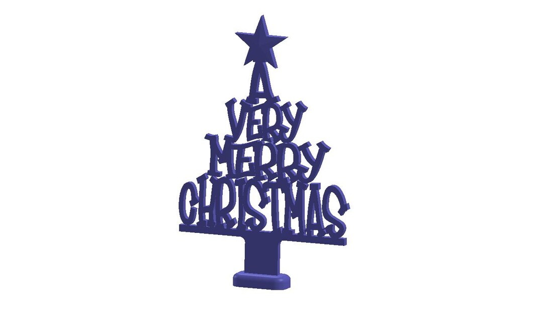 3D A Very Merry Christmas Tree STL File, Christmas Tree 3D Print ...